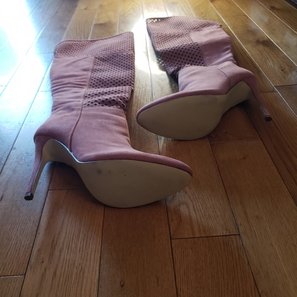 Shoes | Woman Over The Knee Pink Blush Boots Sz 9 | Poshmark